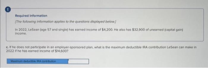 Required information [The following information | Chegg.com