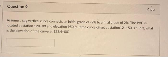 Solved Assume a sag vertical curve connects an initial grade | Chegg.com