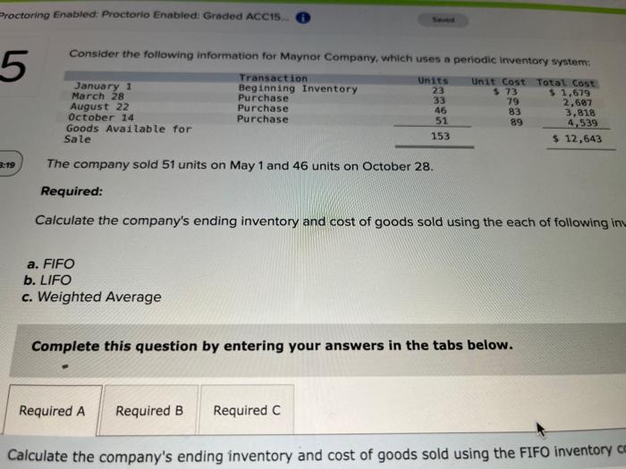 Solved Proctoring Enabled: Proctorio Enabled: Graded ACC15.. | Chegg.com