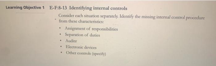 Solved Internal Contro a. While reviewing the records of | Chegg.com