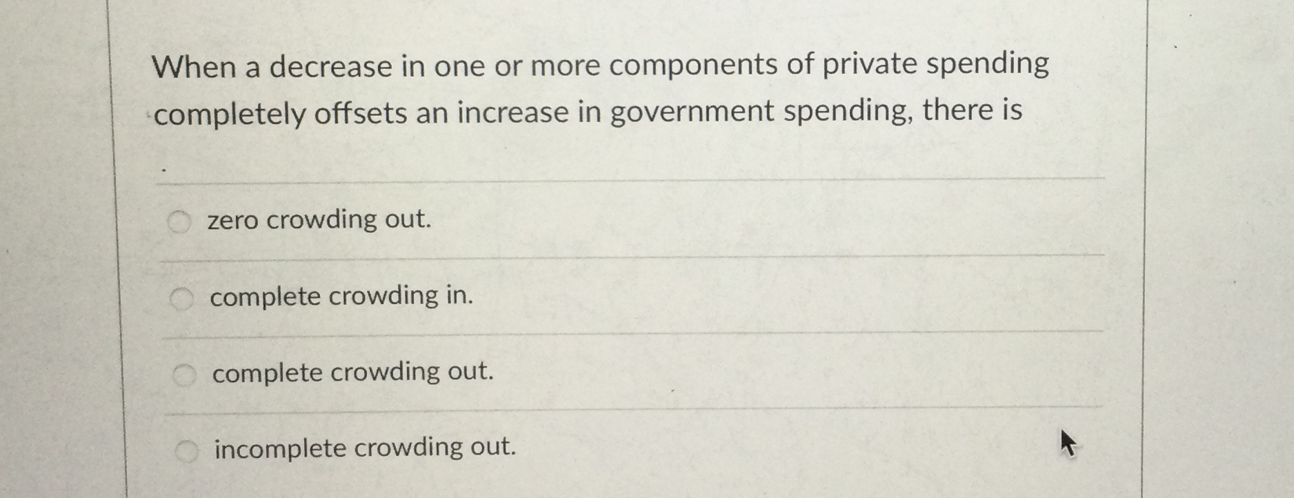 Solved When a decrease in one or more components of private | Chegg.com