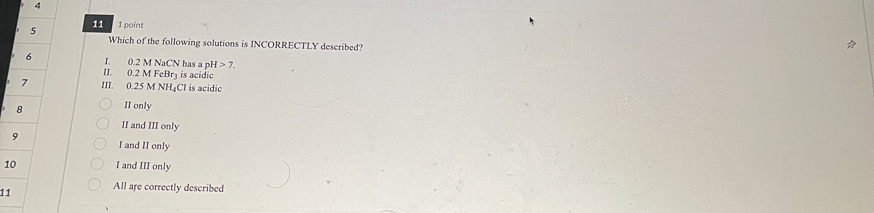Solved 111 ﻿pointWhich of the following solutions is | Chegg.com