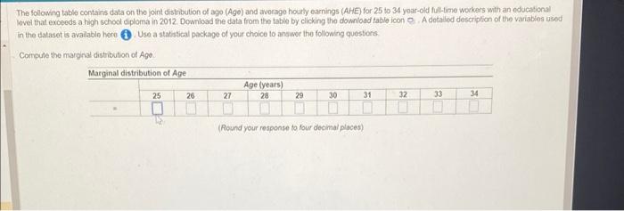 The following table contains data on tho joint | Chegg.com