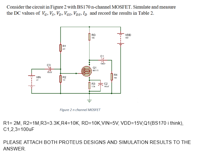 Consider the circuit in Figure 2 ﻿with BS170 | Chegg.com