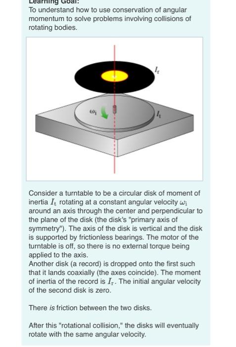 Solved To understand how to use conservation of angular | Chegg.com