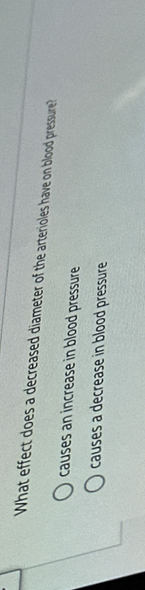 Solved What effect does a decreased diameter of the | Chegg.com