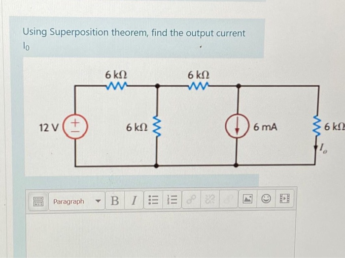 Solved Using Superposition theorem, find the output current | Chegg.com