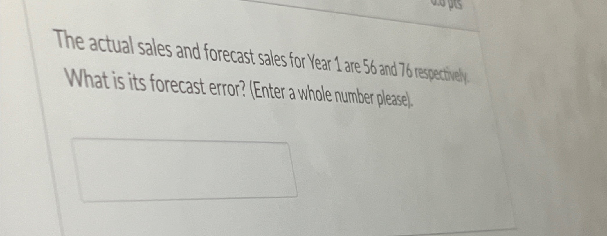 Solved The actual sales and forecast sales for Year 1 ﻿are | Chegg.com