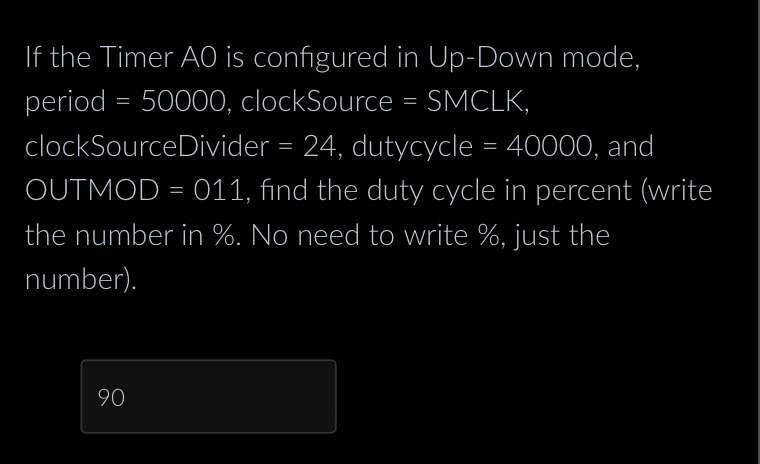 Solved If the Timer AO is configured in Up-Down mode, period | Chegg.com