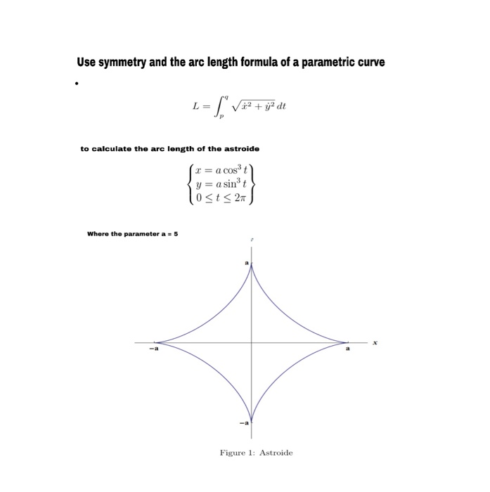 Solved Use symmetry and the arc length formula of a | Chegg.com