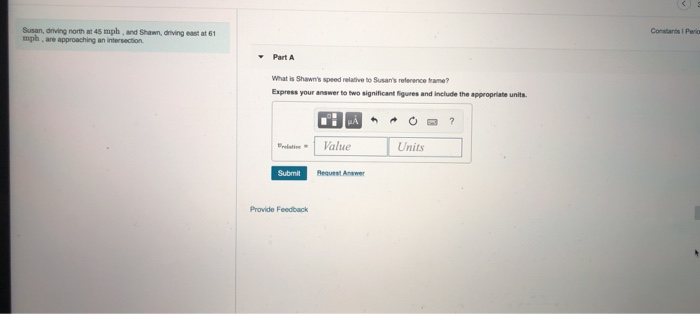 Solved Susan, driving north at 45 mph, and Shawn, driving | Chegg.com