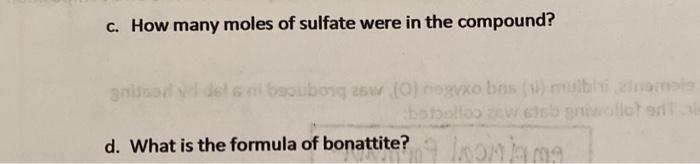 Solved 3. The mineral bonattite is known to be a copper | Chegg.com