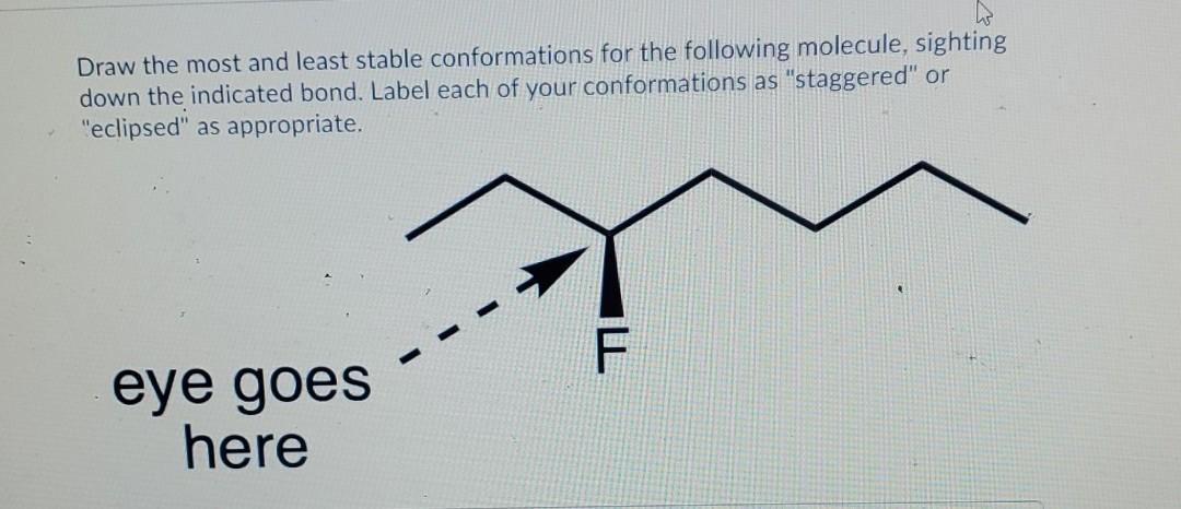 Solved Draw the most and least stable conformations for the | Chegg.com
