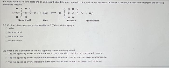 Solved (a) What substances are present at equilibrium? | Chegg.com