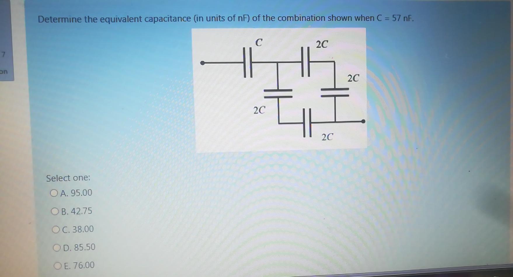 Solved Determine the equivalent capacitance (in units of nF) | Chegg.com
