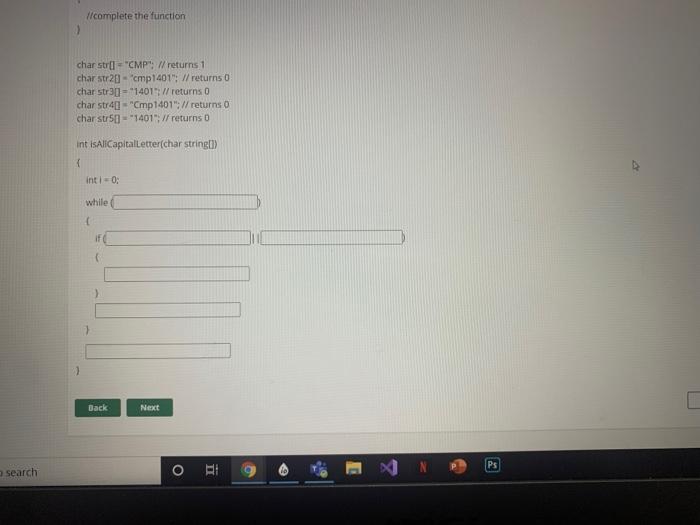 Solved Complete the function below so that takes in string, | Chegg.com