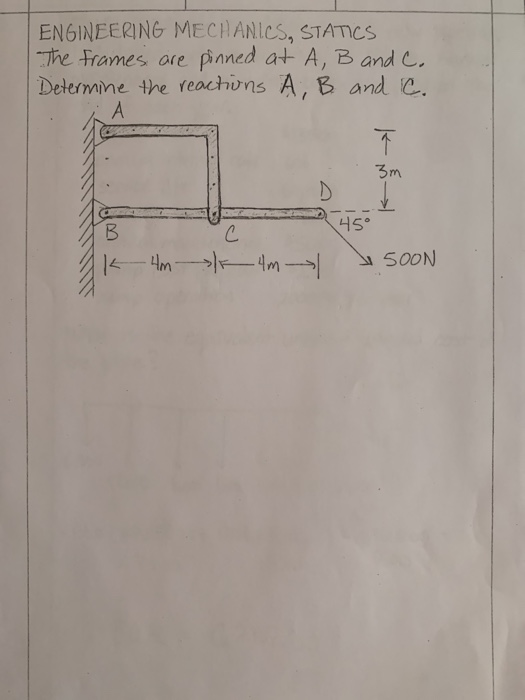 Solved ENGINEERING MECHANICS, STATICS The frames are pinned | Chegg.com
