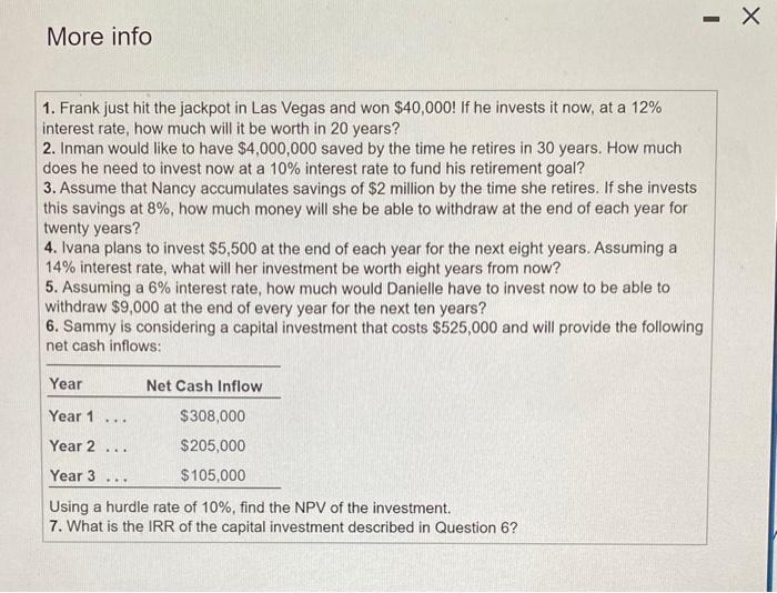 Solved Solve various time value of money scenarios. (Click | Chegg.com