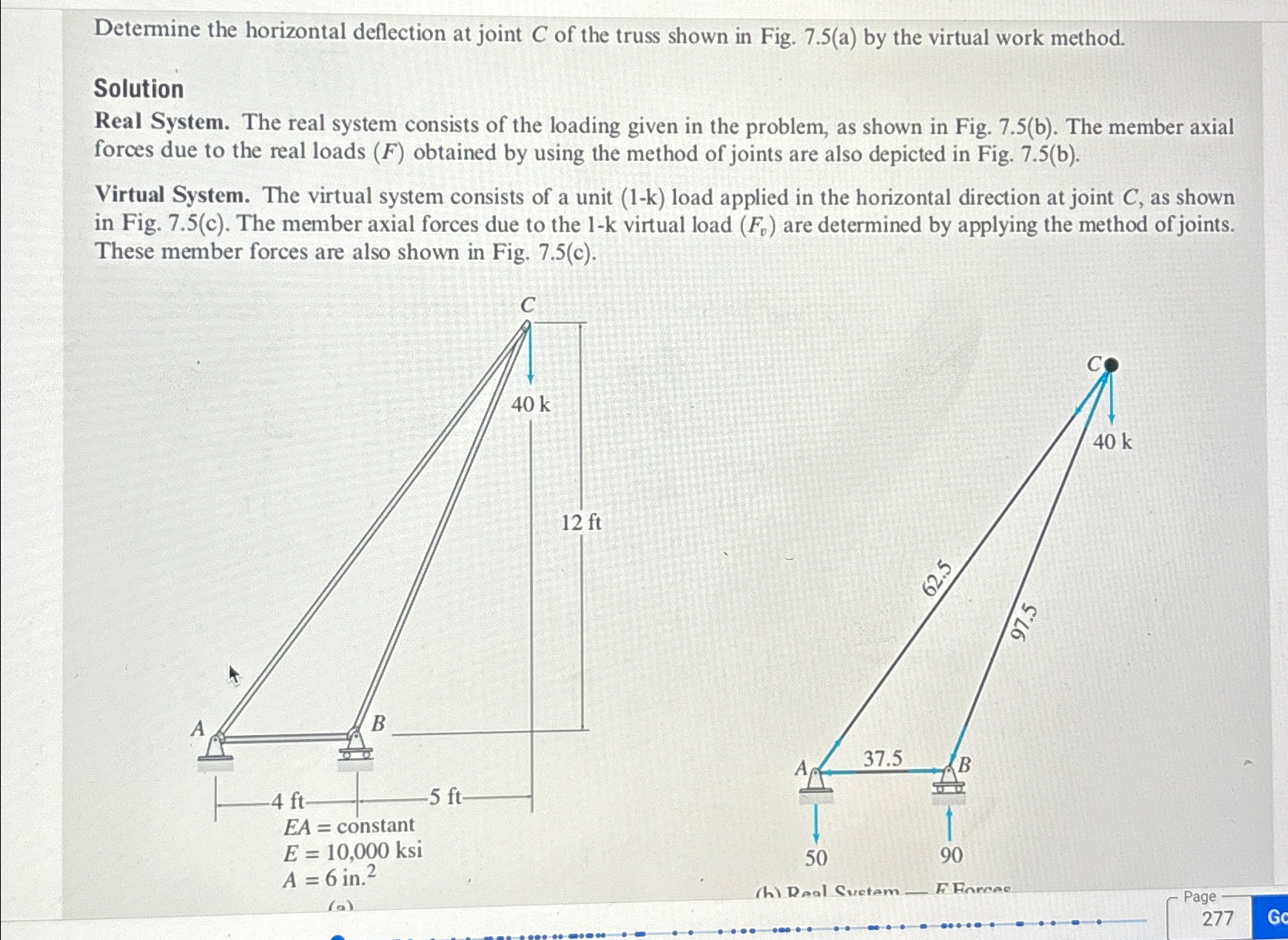 Solved Determine the horizontal deflection at joint C ﻿of | Chegg.com