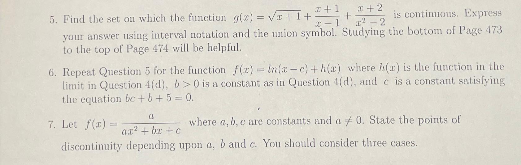 Solved Find the set on which the function | Chegg.com