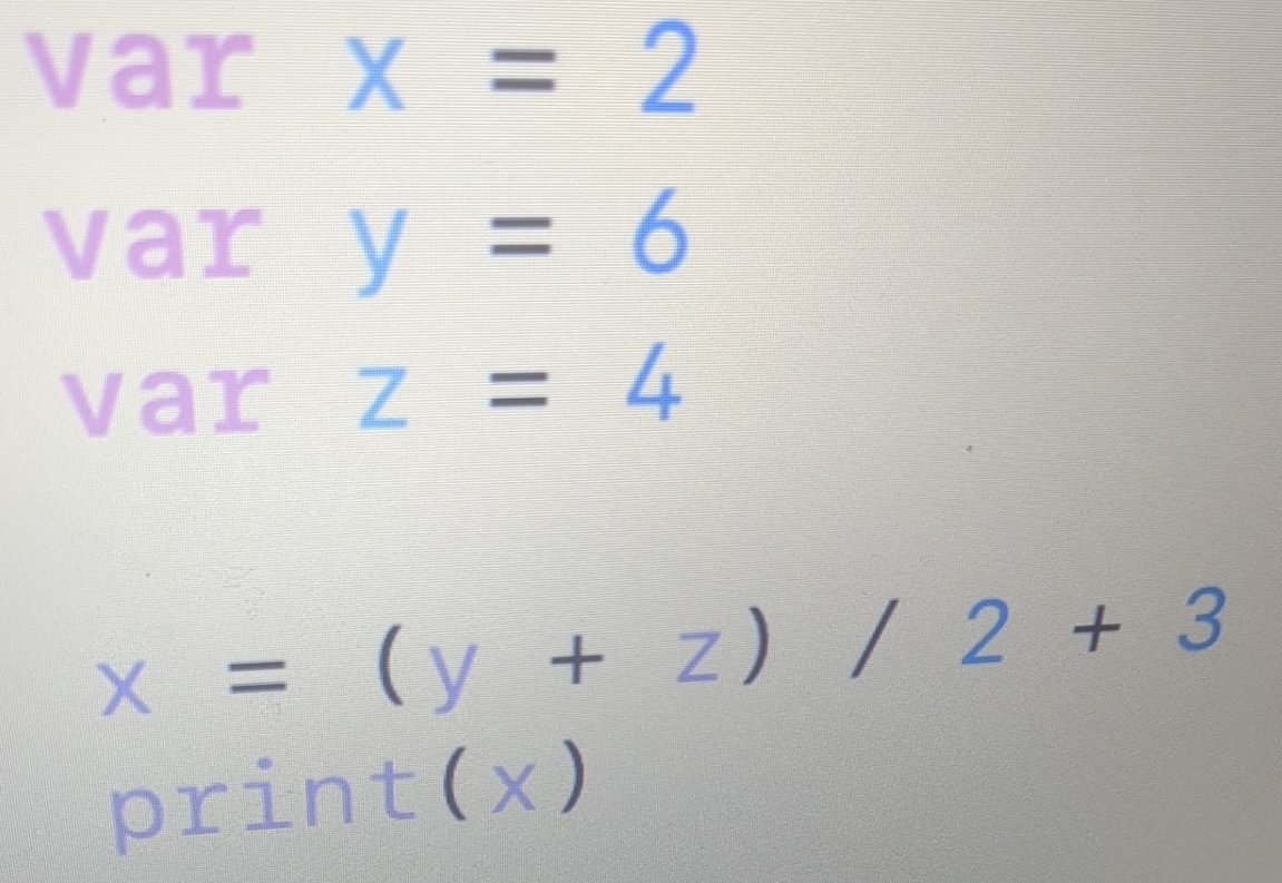 Solved Varx=2vary=varz=4x=y+z2+3 ﻿print (x) | Chegg.com