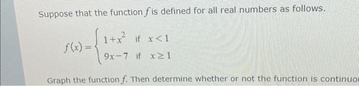 Solved Suppose that the function fis defined for all real | Chegg.com