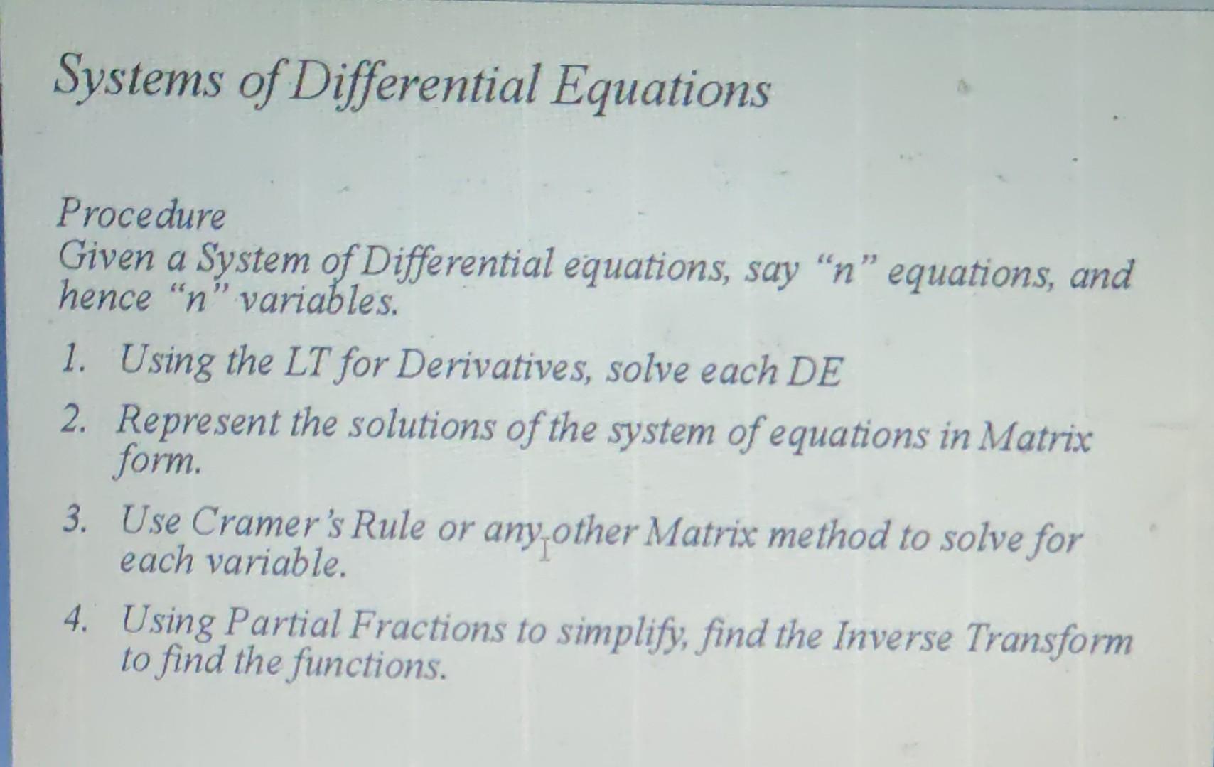 Solved Solve using systems of Differential Equations (1) | Chegg.com