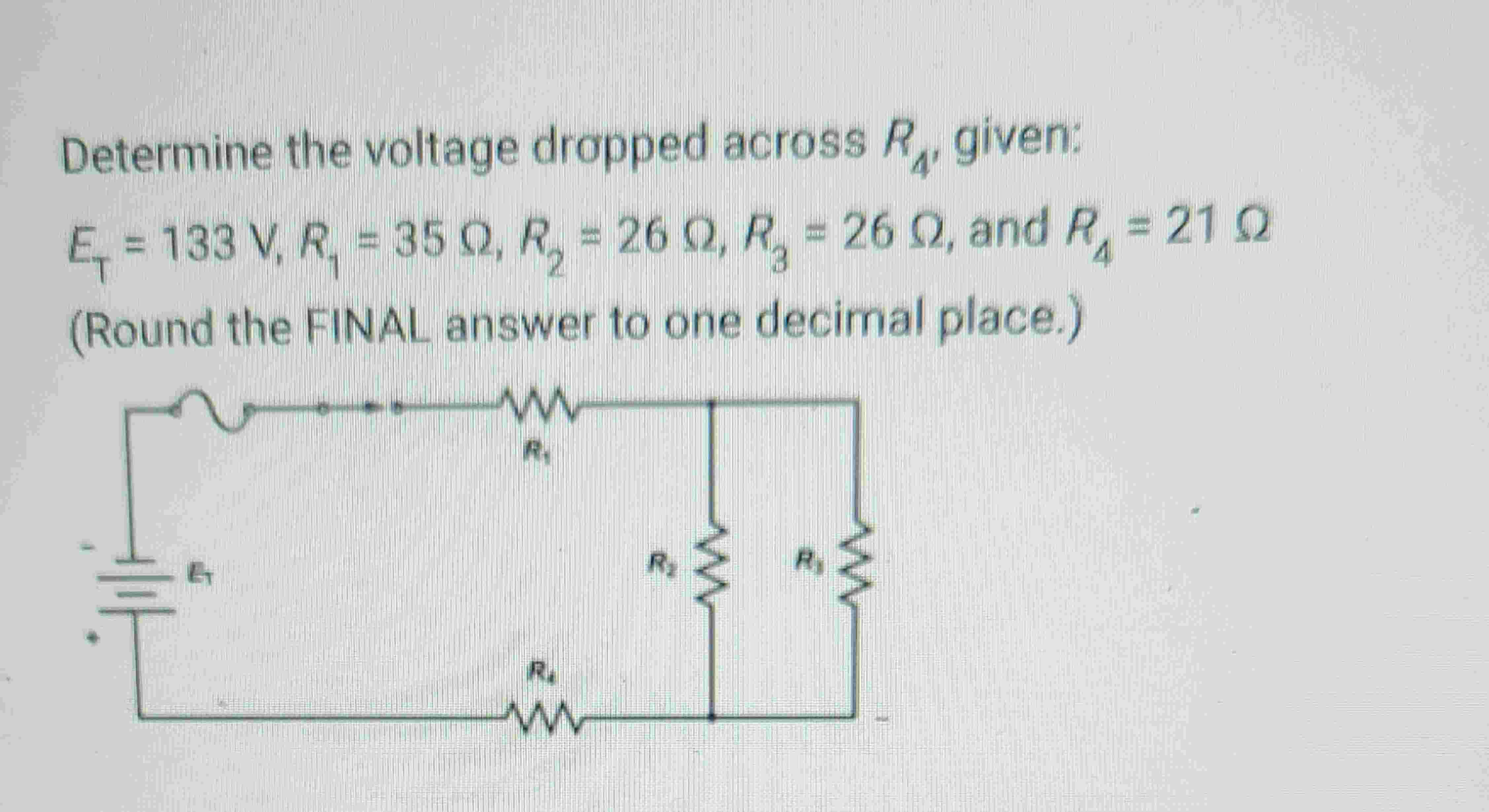 Solved Determine the voltage dropped across R4, ﻿given: | Chegg.com