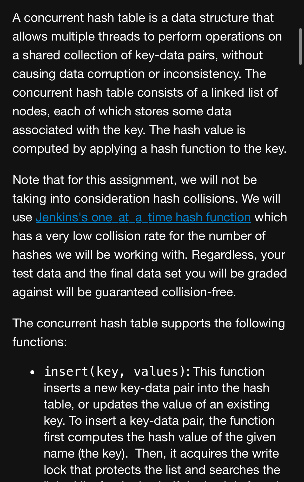 Solved A concurrent hash table is a data structure that | Chegg.com