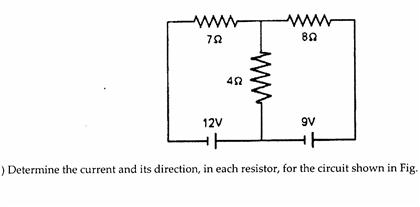 Solved Determine the current and its direction, in each | Chegg.com