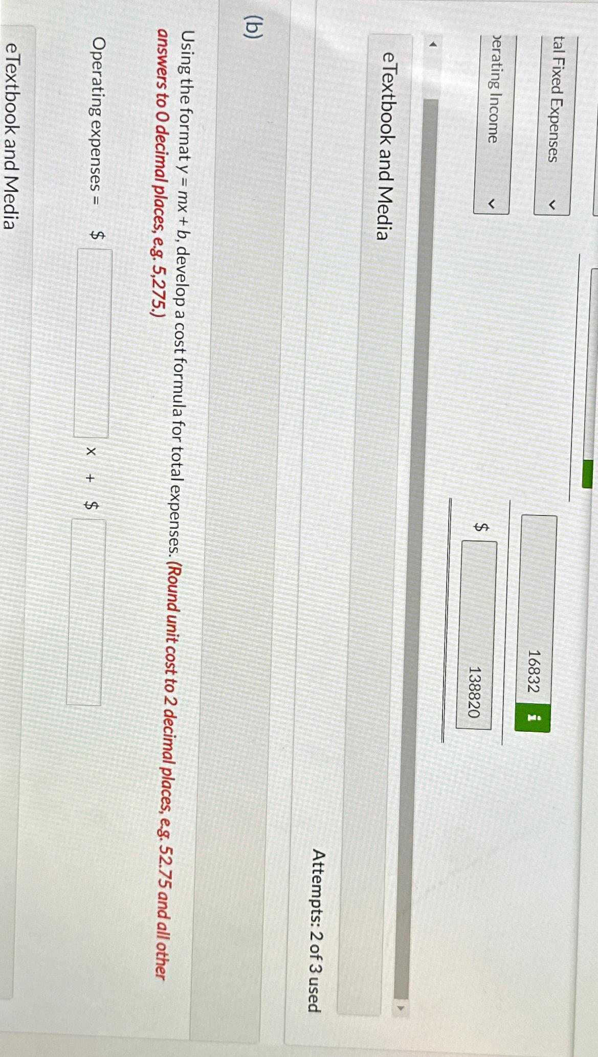 Solved tal Fixed Expenses\\n16832\\nJerating | Chegg.com