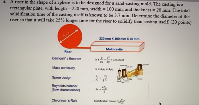 Solved 3. A riser in the shape of a sphere is to be designed | Chegg.com