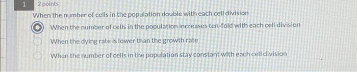 Solved When the number of cells in the population double | Chegg.com