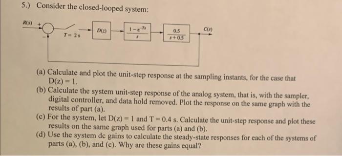 Solved 5.) Consider the closed-looped system: (a) Calculate | Chegg.com