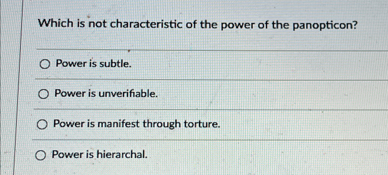 Solved Which is not characteristic of the power of the | Chegg.com