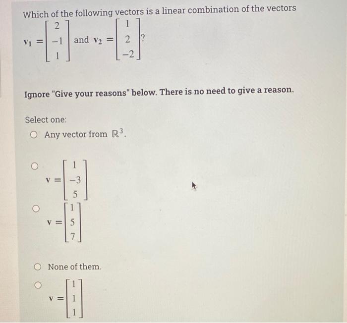Solved Which of the following sets of vectors is a set of | Chegg.com