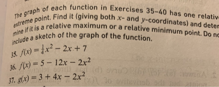 Solved e graph of each functi function in Exercises 35-40 | Chegg.com