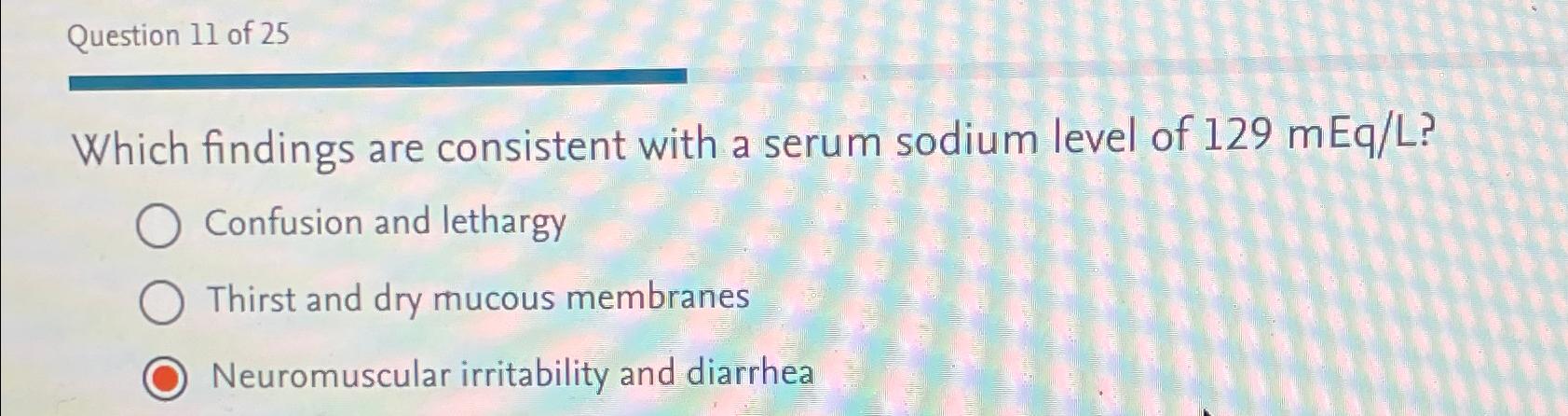 Solved Question 11 ﻿of 25Which findings are consistent with | Chegg.com