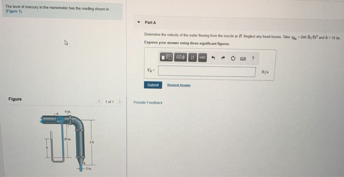 Solved The level of mercury in the manometer has the reading | Chegg.com