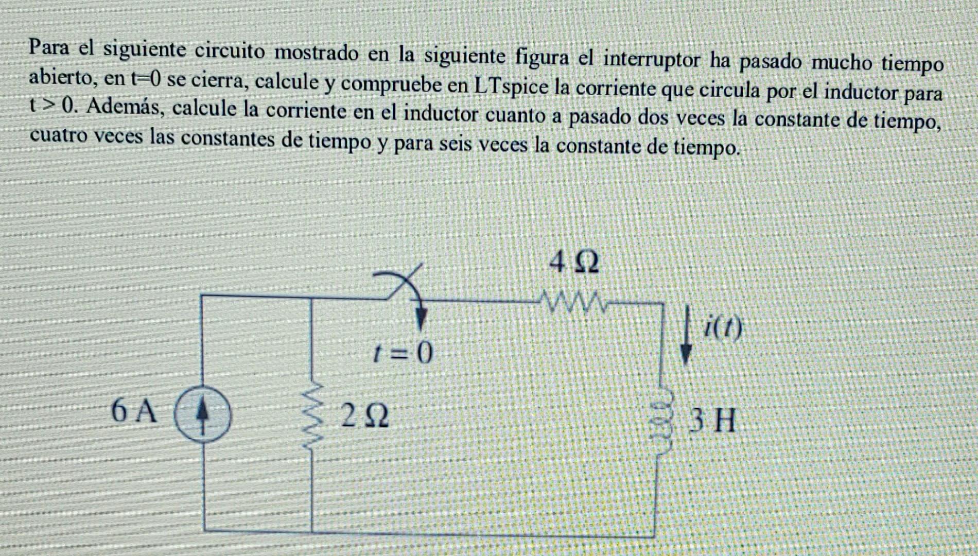 Solved Para el siguiente circuito mostrado en la siguiente | Chegg.com