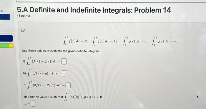 Solved A Definite and Indefinite Integrals: Problem 14 (1 | Chegg.com