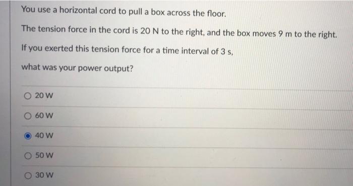 Solved You use a horizontal cord to pull a box across the | Chegg.com