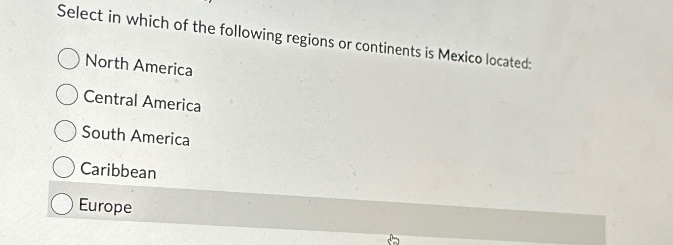 Solved Select in which of the following regions or | Chegg.com