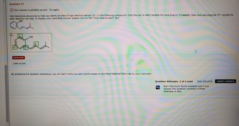 Solved Question 77 Your answer partially correct. Try again. | Chegg.com