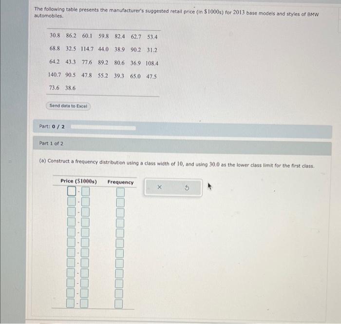 Solved The following table presents the manufacturer's | Chegg.com