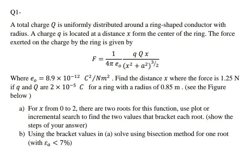 Solved 4π (+ Q1- A total charge Q is uniformly distributed | Chegg.com
