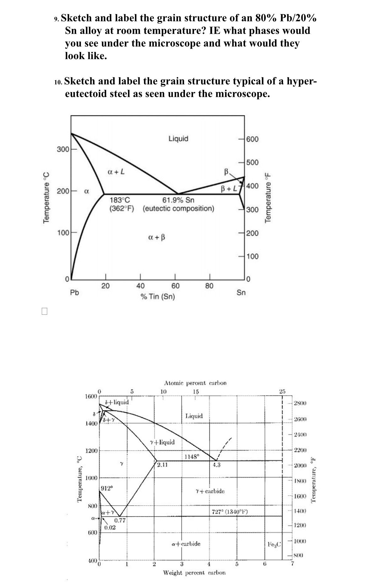 Solved by an EXPERT 9. ﻿Sketch and label the grain structure of an ...
