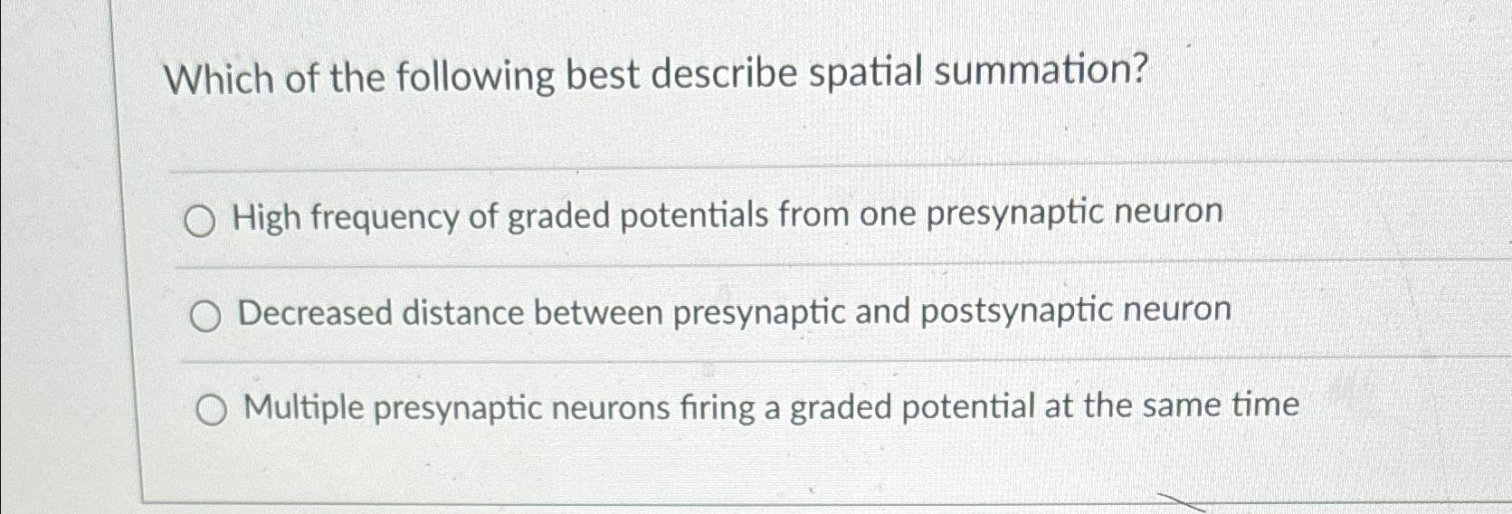 Solved Which of the following best describe spatial | Chegg.com