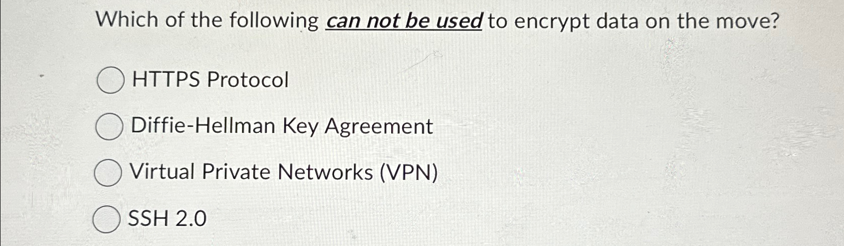 Solved Which of the following can not be used to encrypt | Chegg.com