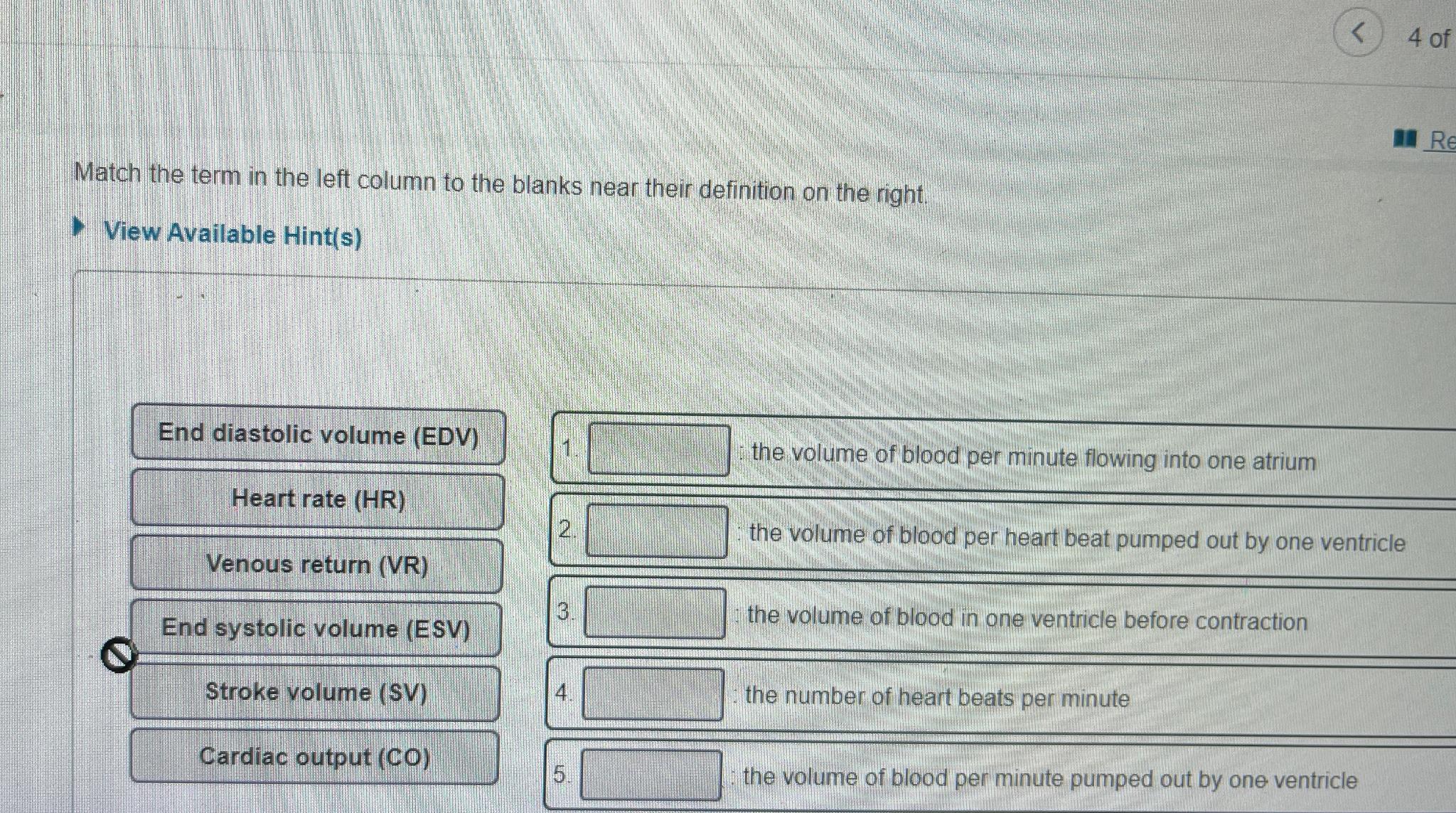 Solved Match the term in the left column to the blanks near | Chegg.com